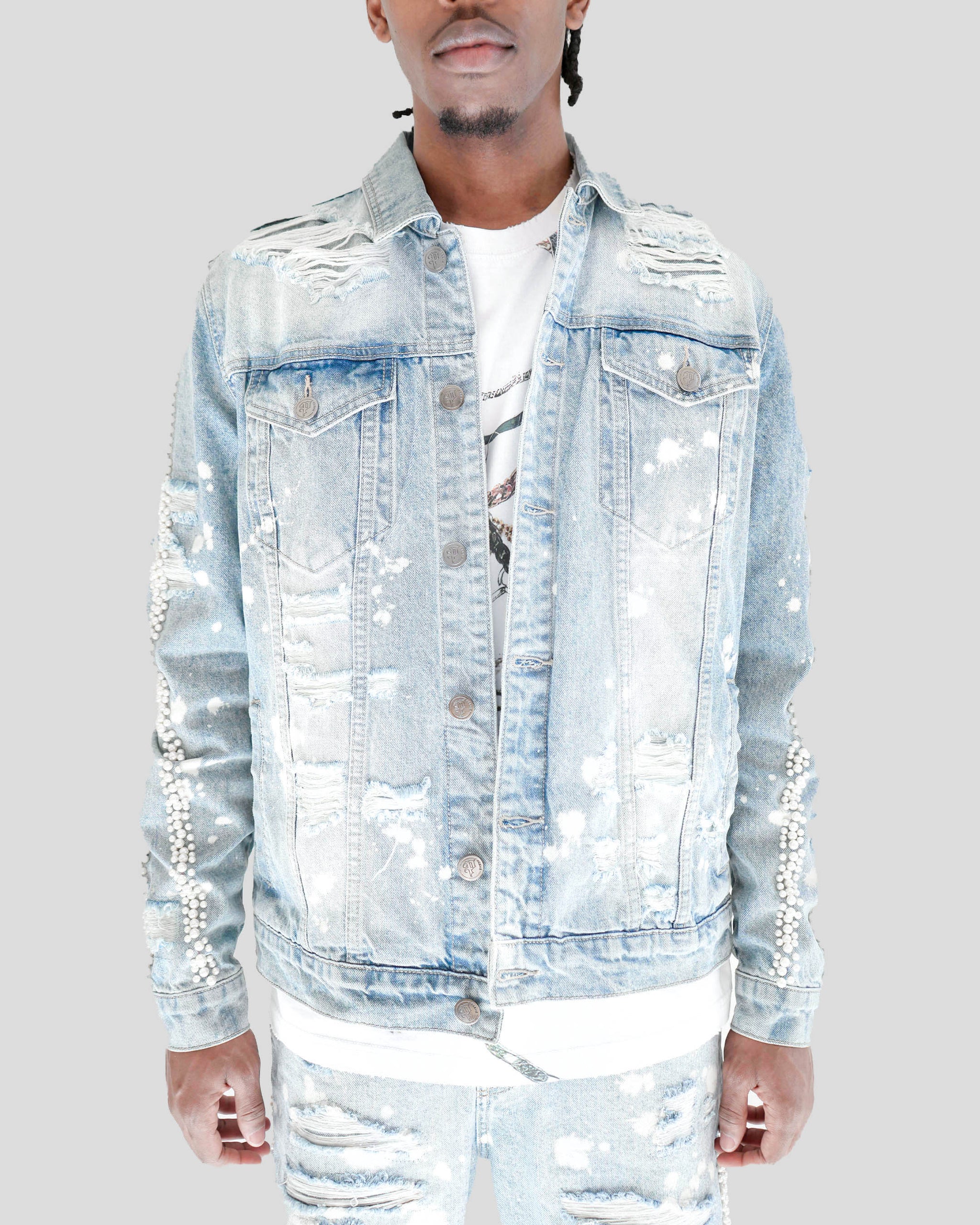 Preme Devotion Pearl Light Indigo Denim Jacket